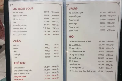 Menu Nhà Hàng Sesan có gì? Bảng giá chi tiết, không gian và món nên thử